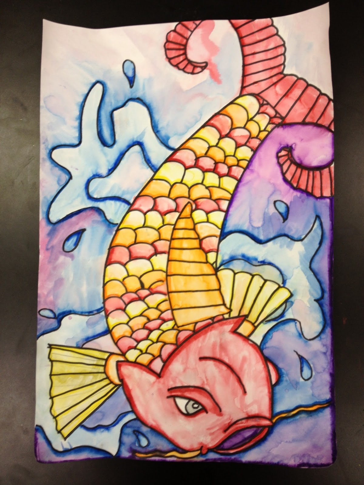 Art at AMY Northwest: Cycle 2: 7th grade - Japanese Koi Fish