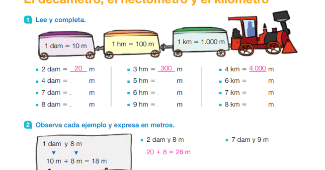 CUADERNILLO DE MATEMÁTICAS - Continuamos con el kilómtetro, hectómetro ...