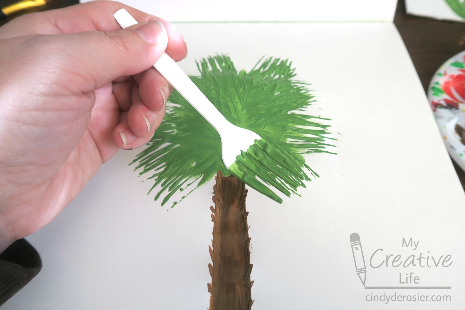 Cindy deRosier: My Creative Life: Palmetto Fork Painting