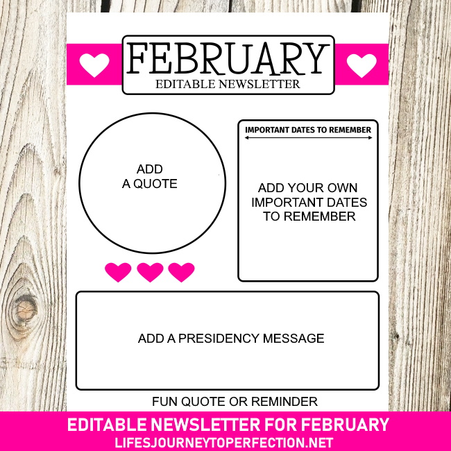 Life's Journey To Perfection: Editable Newsletter for February: Great ...