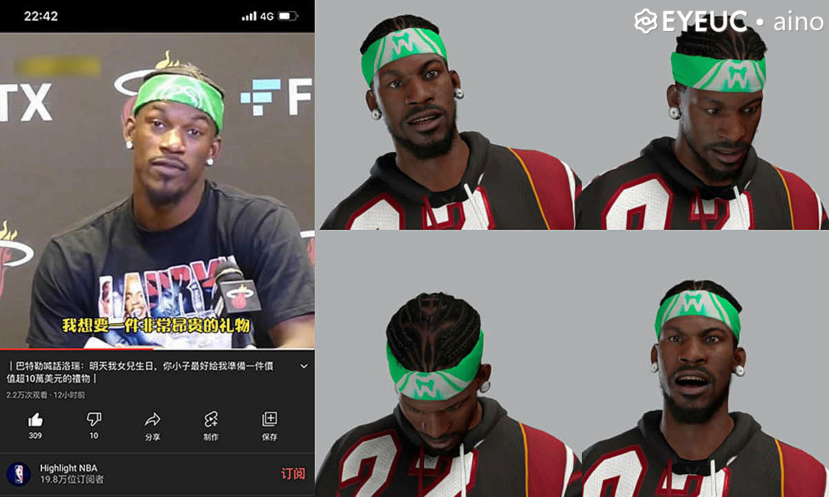 NBA 2K22 Jimmy Butler Cyberface with Custom Headband by aino