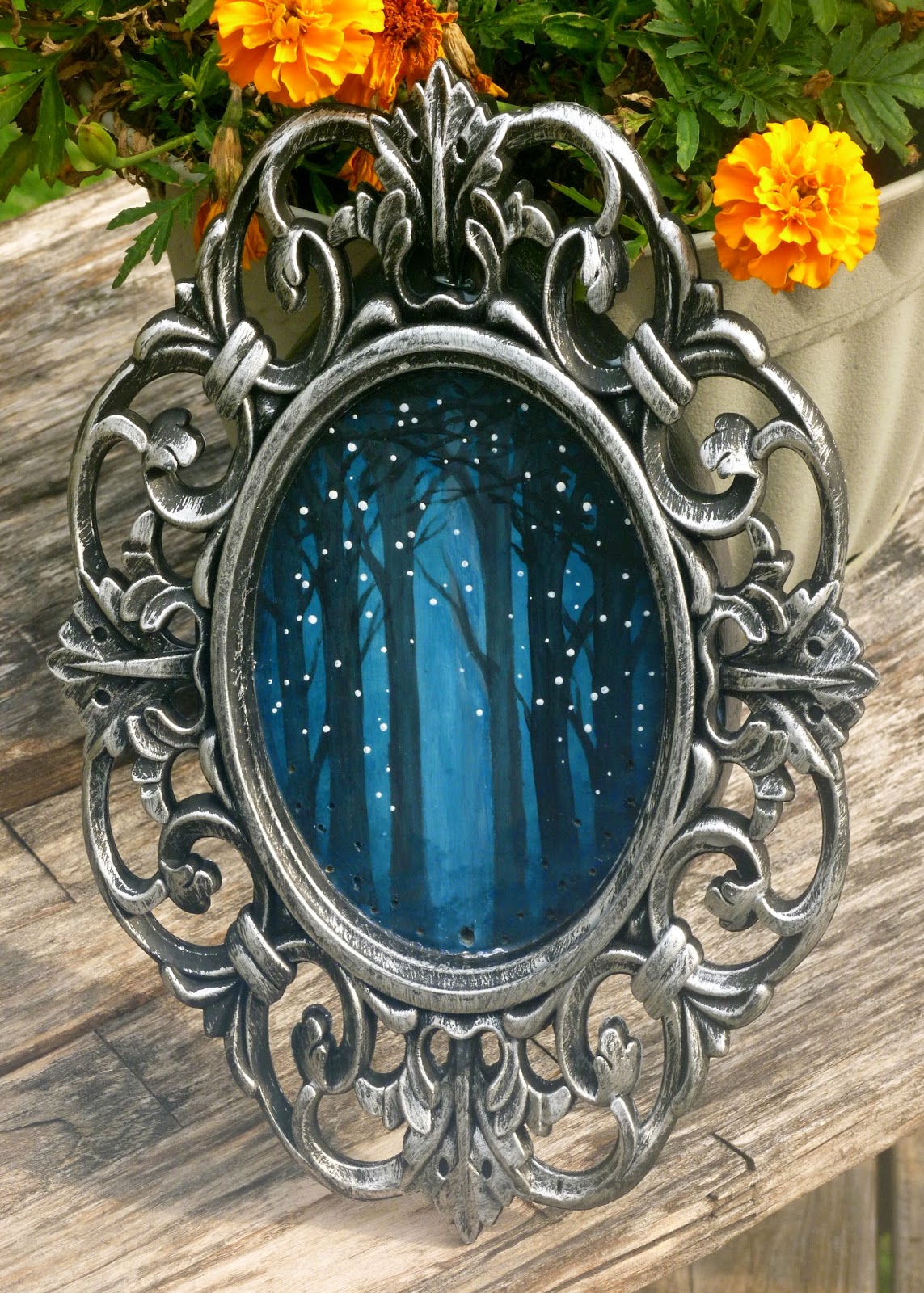 Mystic Reflections: Snow White Framed Sculpture