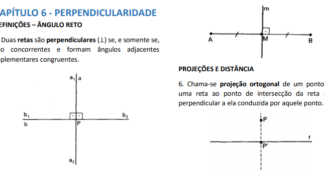 [RESUMO] CAPÍTULO 6 - PERPENDICULARIDADE - GEOMETRIA PLANA - Reforço de ...