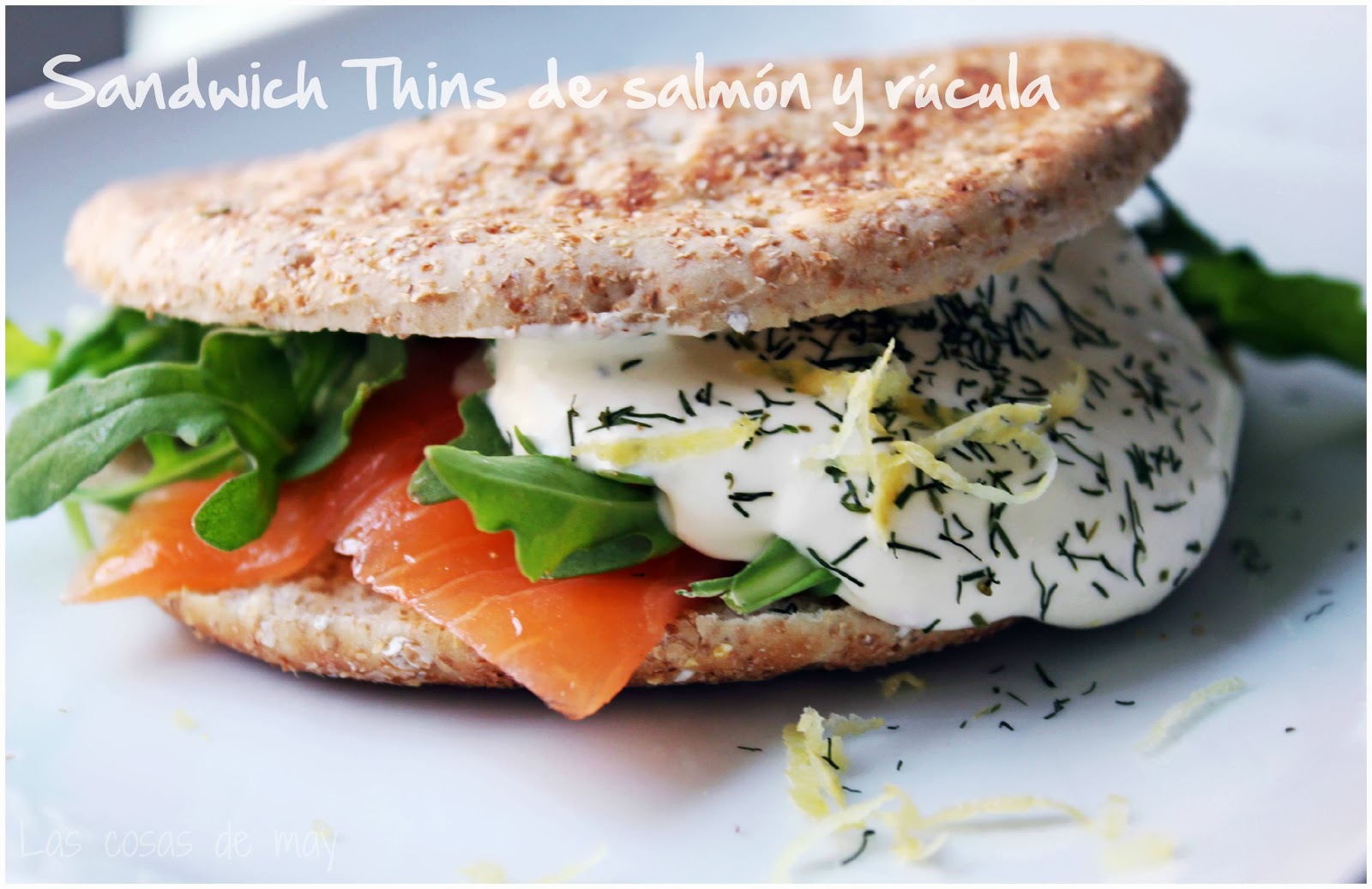 Las cosas de May: RECETA COCINA Sandwich Thins de salmón y rúcula