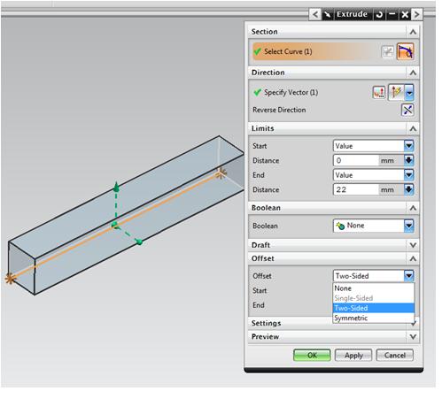 Extrude from face, edge, line and sketch in Unigraphics NX 6 ...