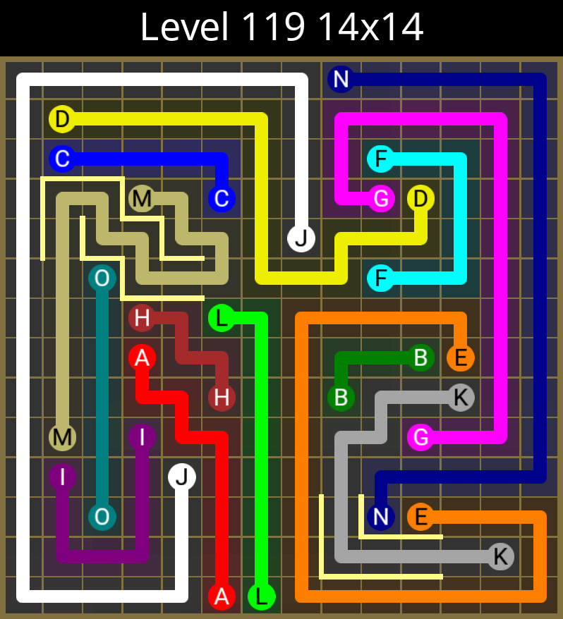 Puzzle Game Solutions: FLOW : PATHWAY PACK : LEVELS 91 - 120 : 14x14 ...