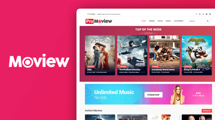 Moview - Professional Movie Blogger Template