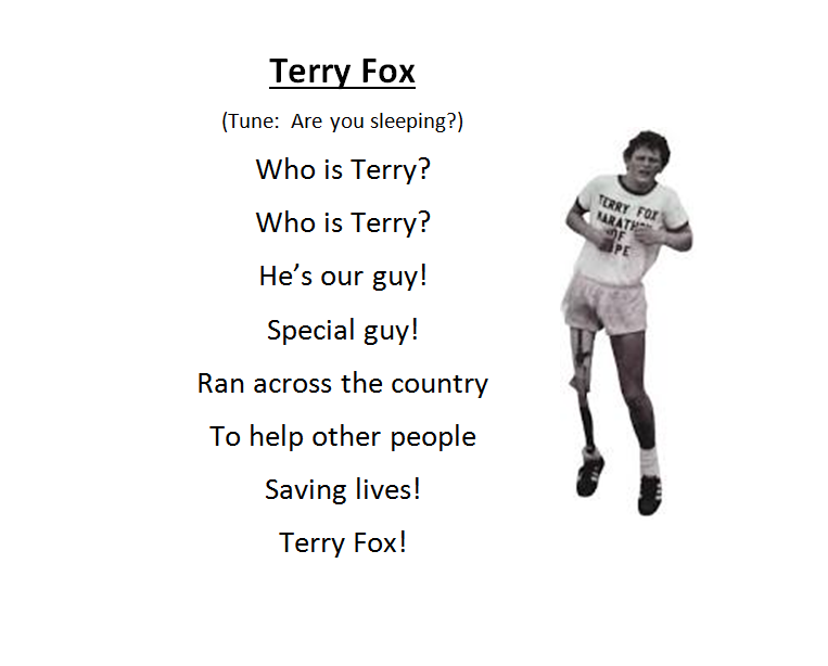 Adventures in Room 111: Spelling Poem #3: Terry Fox