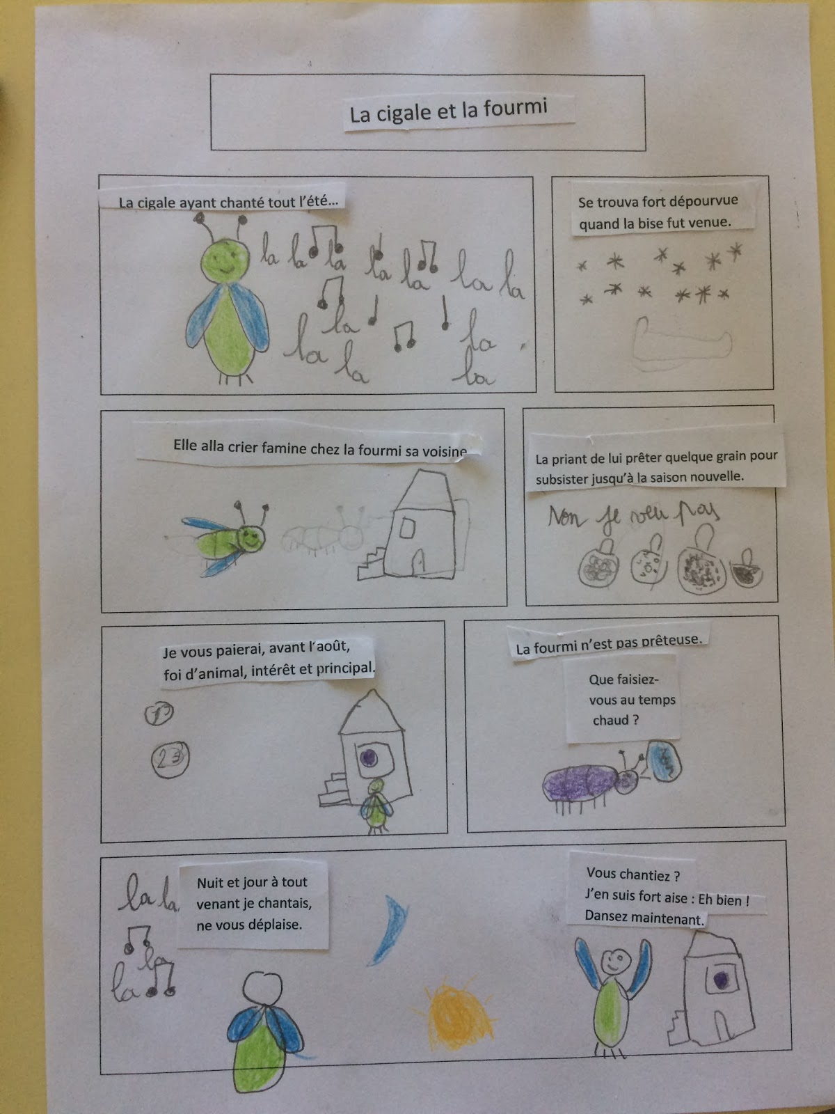 École Françoise Dolto: "La cigale et la fourmi" en bande dessinée ...