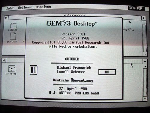 Sistemas Operativos Antiguos para Pc : GEM (Graphical Environment Manager)