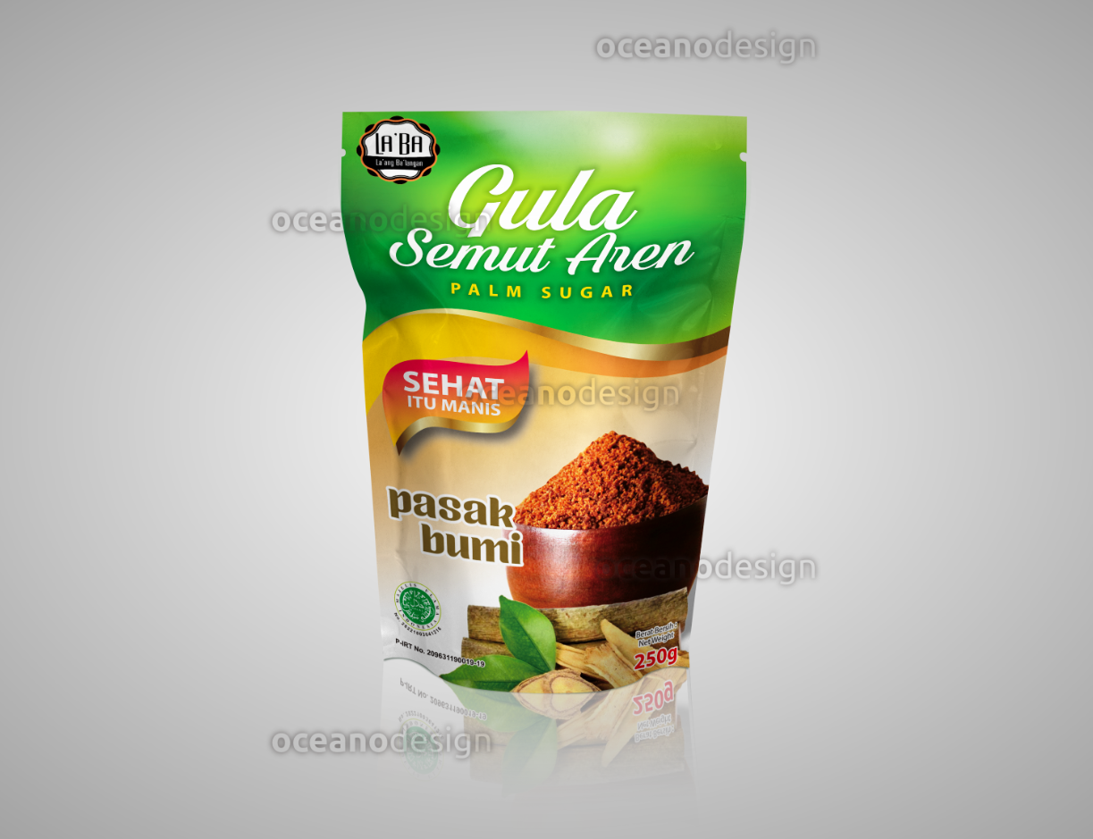 jasa desain kemasan stand pouch gula semut - Jasa Desain Grafis Jogja