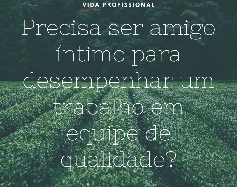 Precisa ser amigo íntimo para desempenhar um trabalho em equipe de ...