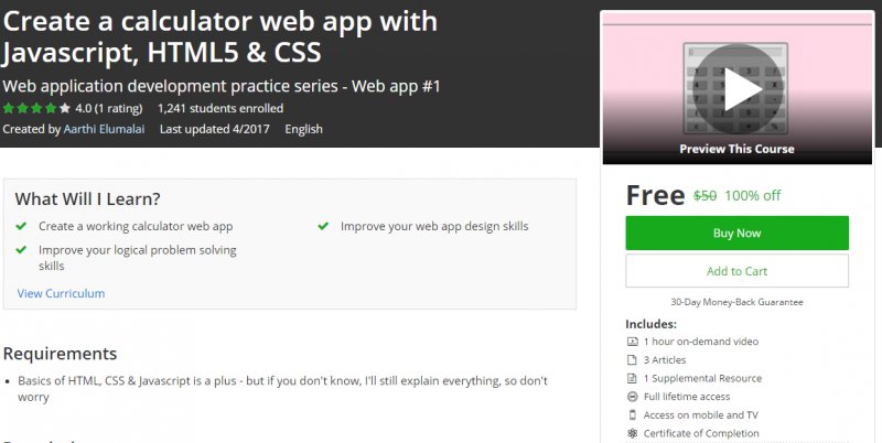 [100% Off] Create a calculator web app with Javascript, HTML5 & CSS ...