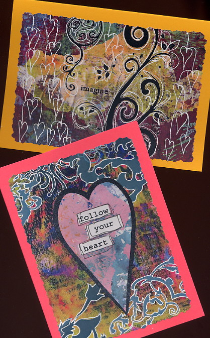 Joanna Grant Mixed Media Art: Quick & Easy Gelli Print Greeting Cards