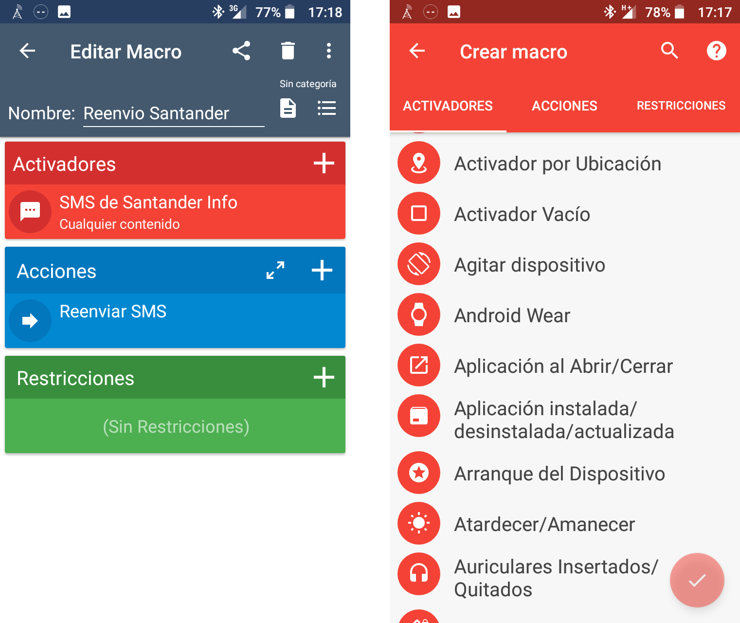 Exprime la manzana: Macrodroid: Reenviar los SMS de verificación de ...