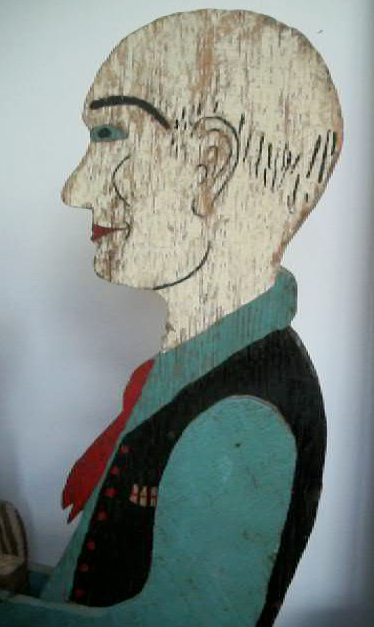 Dull Tool Dim Bulb: Wooden Folk Art Carved Bald Butler Standing Figure ...