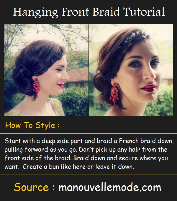 Hanging Front Braid Tutorial | Pinterest Tutorials