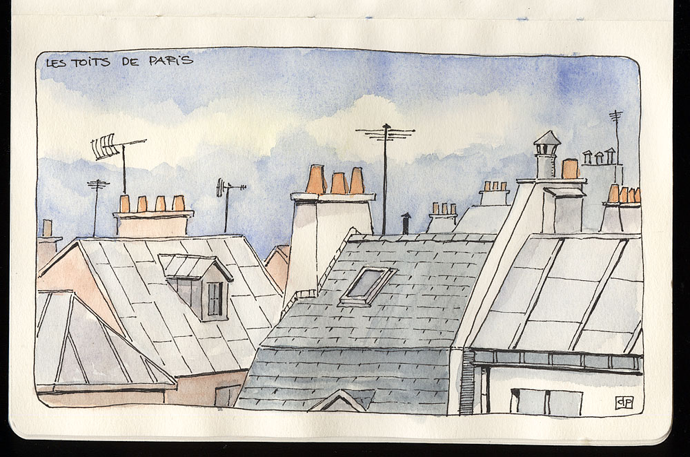 Les dessins de Daniel: Les toits de Paris - Rooftops in Paris