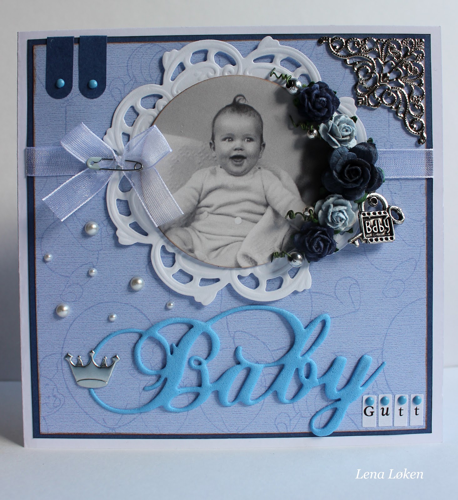 Lenas kort: Bestillings kort til en baby gutt