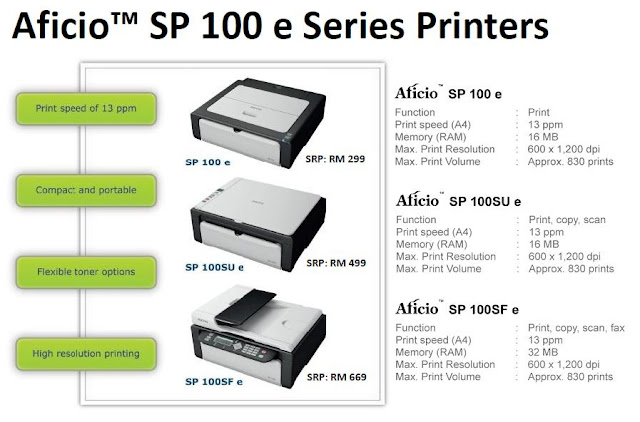 Ricoh Malaysia Launches Aficio™ SP 100 e Series Printers ~ Just JuLi
