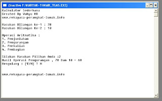 Source Code C++ : Program Kalkulator Sederhana | Rekayasa Perangkat Lunak