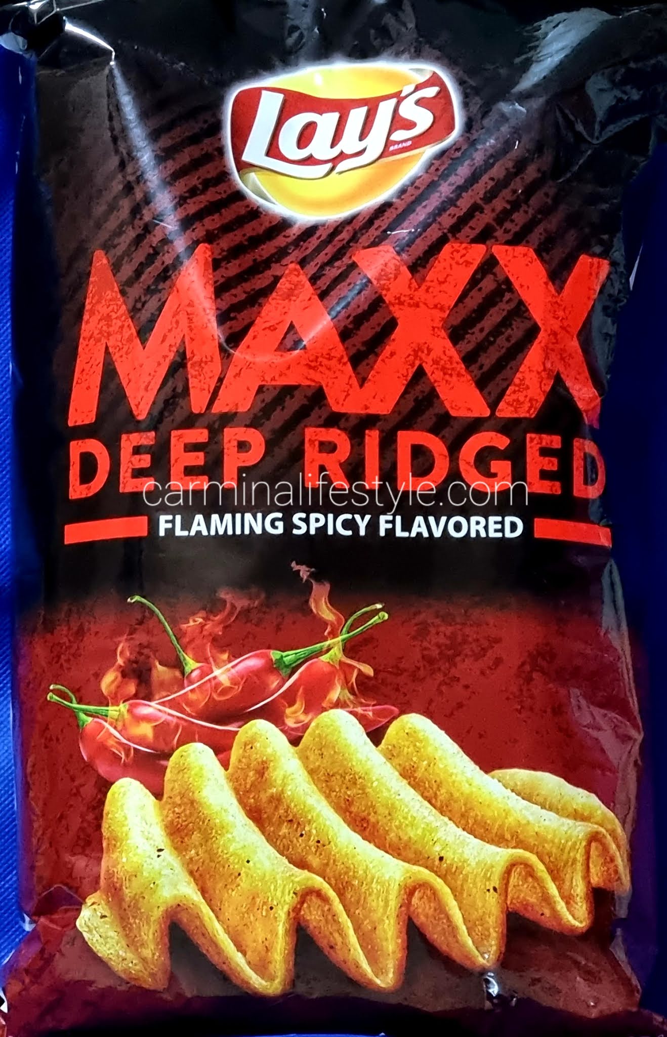 Lay's Maxx Deep Ridge Flaming Spicy Flavored Potato Chips