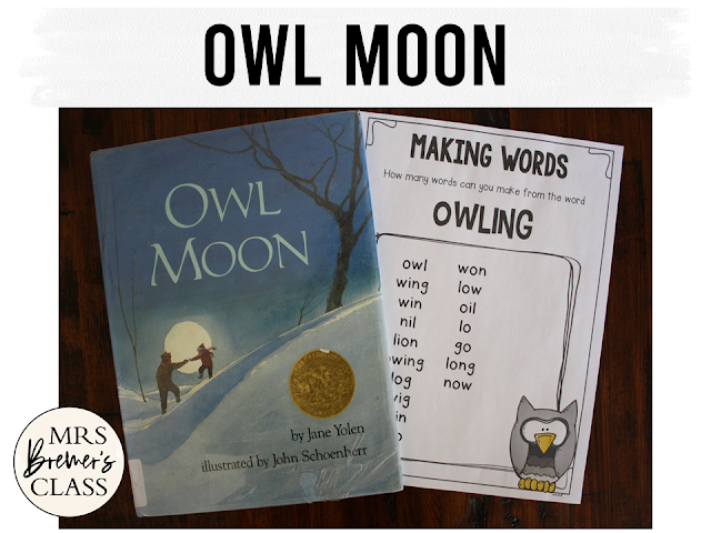 Owl Moon Book Activities | Mrs. Bremer's Class