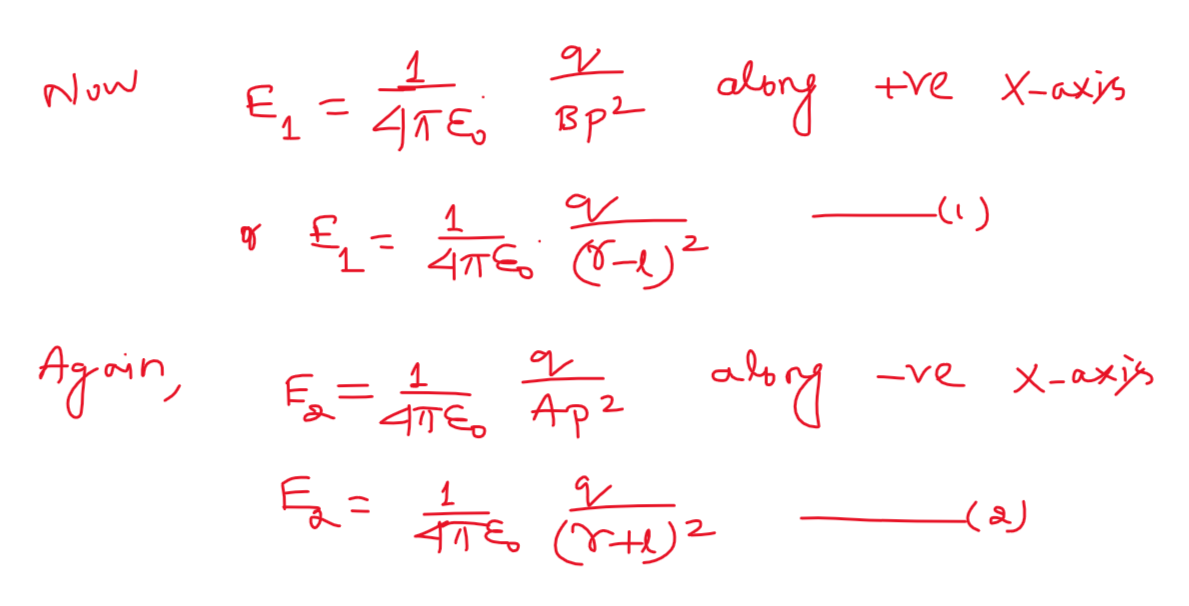 Electric field intensity due to a dipole (axial position) Electric field intensity due to a dipole (axial position)