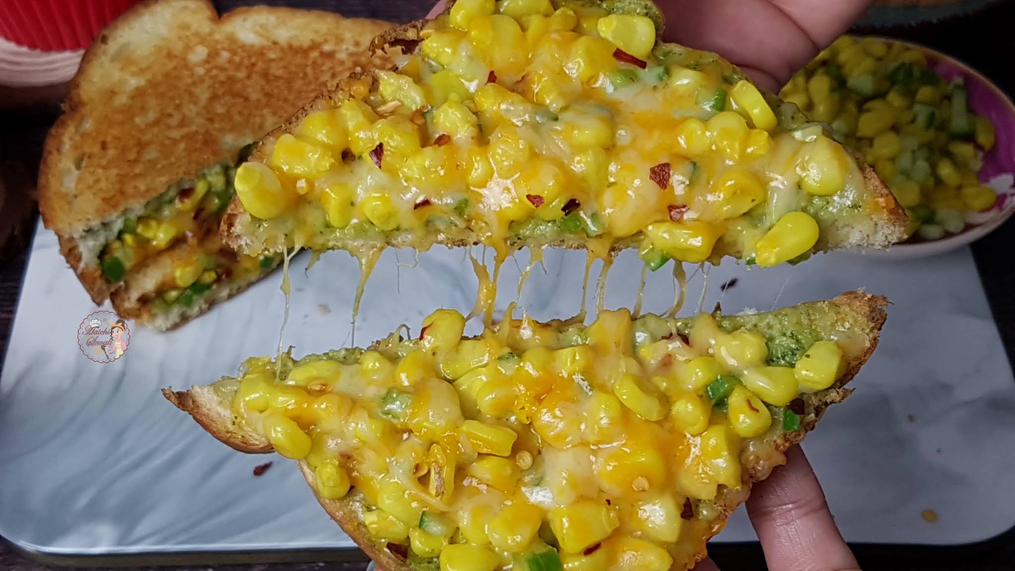 Instant Pot Cheese-Corn Sandwich and Toast | Avocado-Corn Sandwich and ...