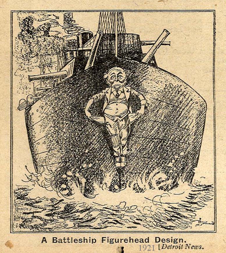 Cartoon Cliche Primer: A Battleship Figurehead Design US 1921