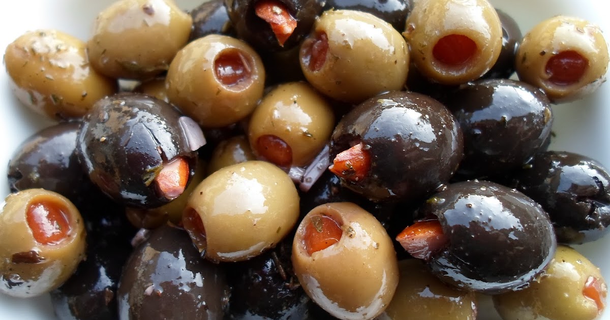 Happier Than A Pig In Mud: Marinated Almond Stuffed Olives -Appetizer ...
