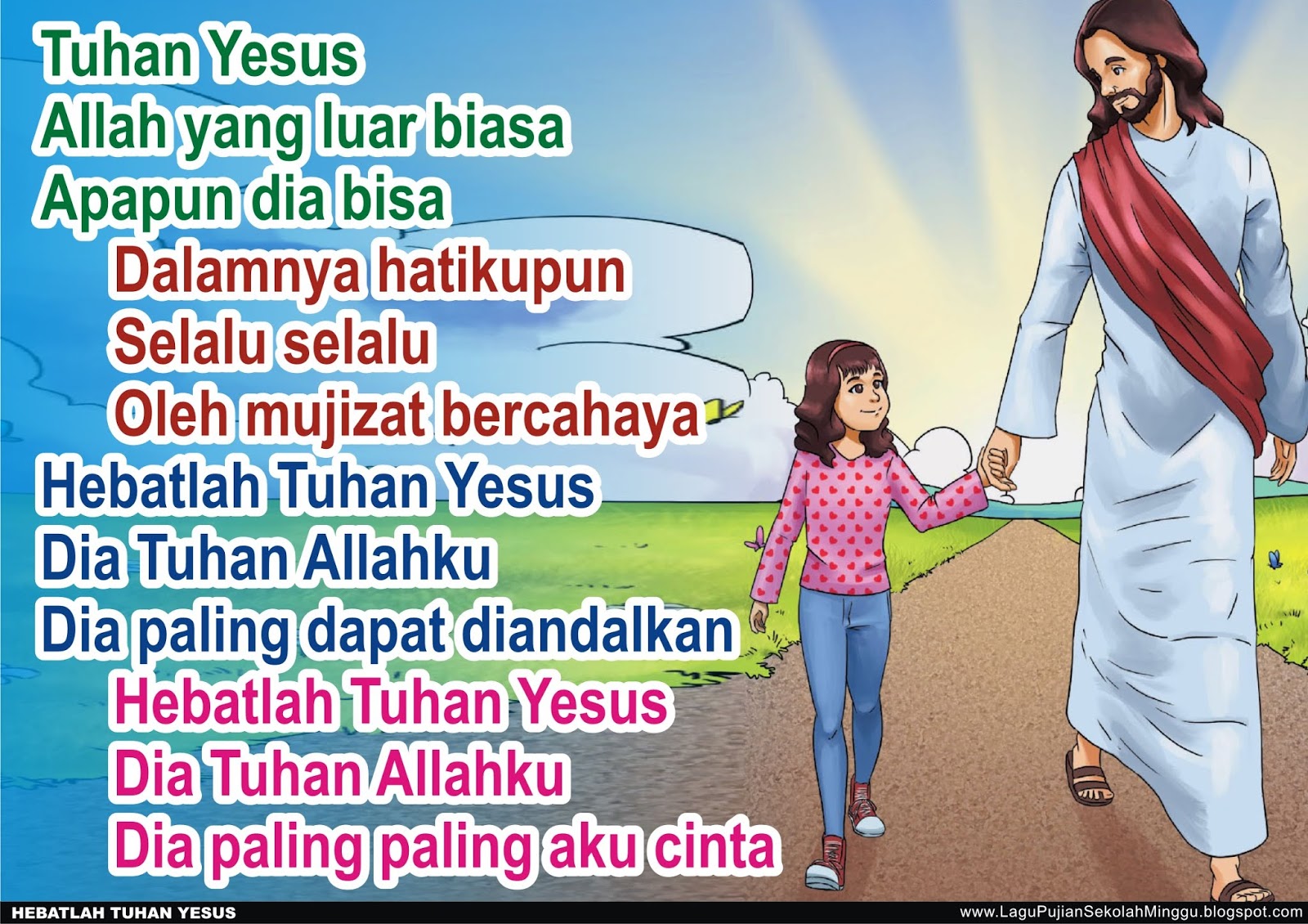 Lirik Lagu Pujian Rohani Kristen Sekolah Minggu Gereja Tuhan Yesus: Hebatlah Tuhan Yesus