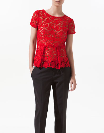 É ZARA: Top Renda com Folhos da Olivia Palermo - ZAREAR