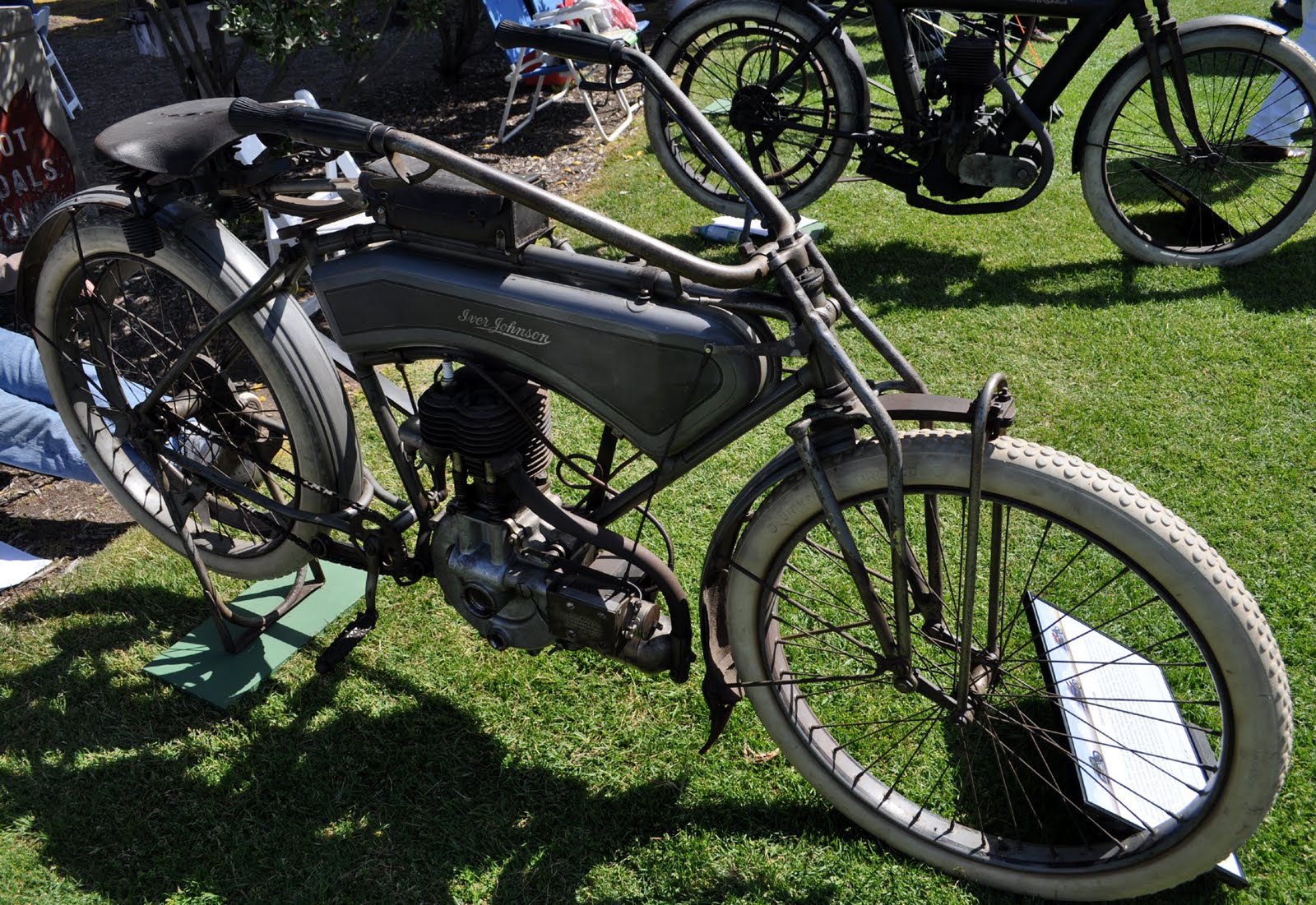 ART: 1901 tandem motor cycle, 1913 Iver Johnson motorcycle, 1909 Marsh ...