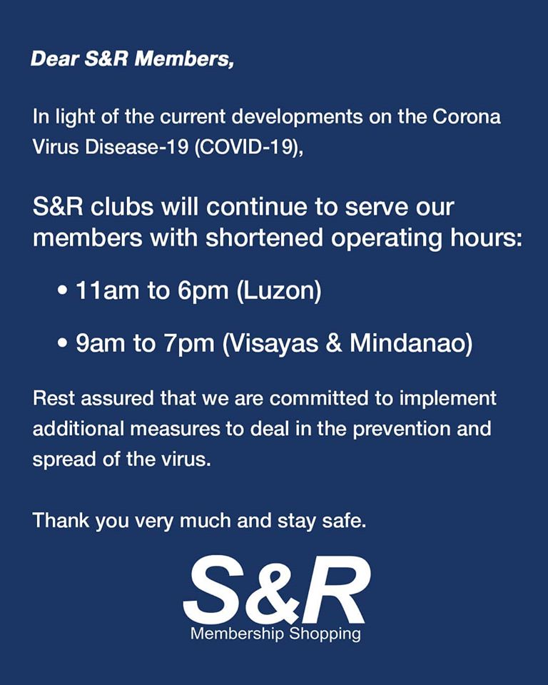 Manila Shopper: Temporary Mall Closure, Adjusted Operating Hours of ...