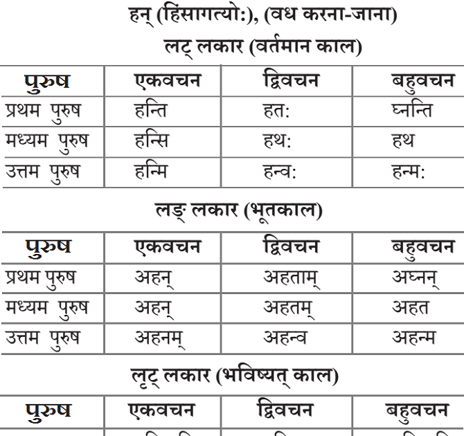 हन् धातु के रूप संस्कृत में – Han Dhatu Roop In Sanskrit | HindiVyakran
