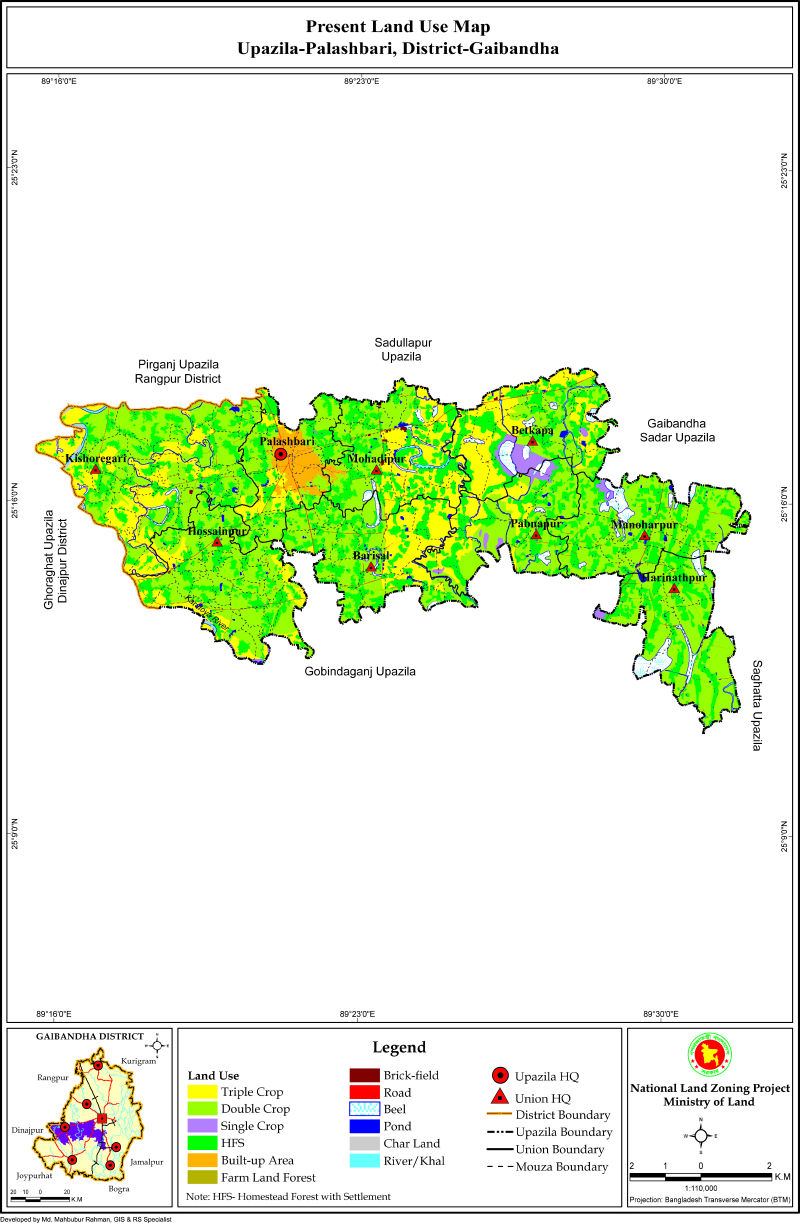 Mouza & Land Use Maps of Palashbari Upazila, Gaibandha, Bangladesh ...