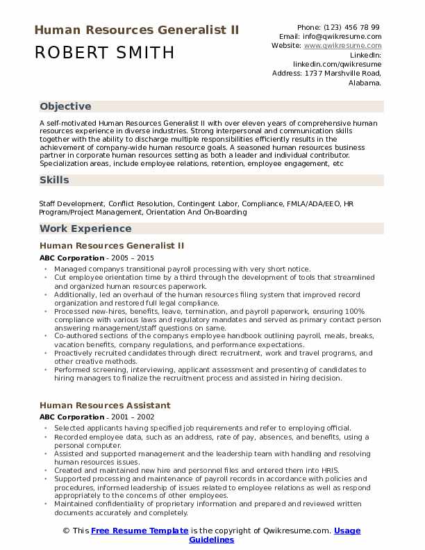 Hr Resume Objective Statements ~ Resume Letter