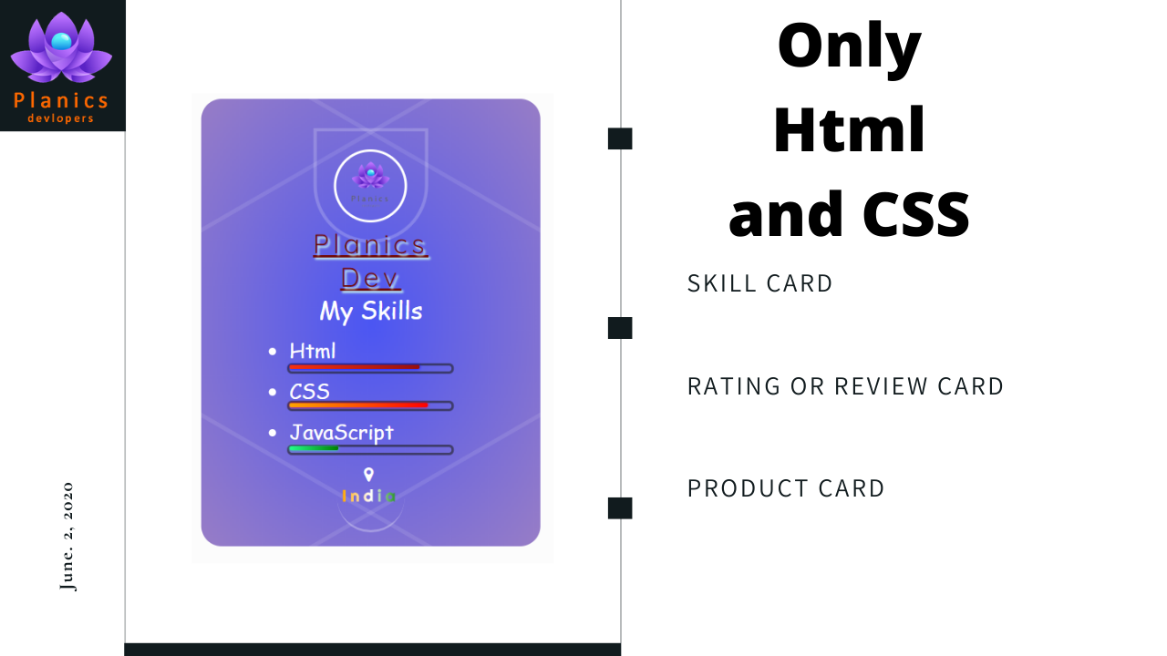 design skill card using html and css - Planics Devloper design skill card using html and css - Planics Devloper