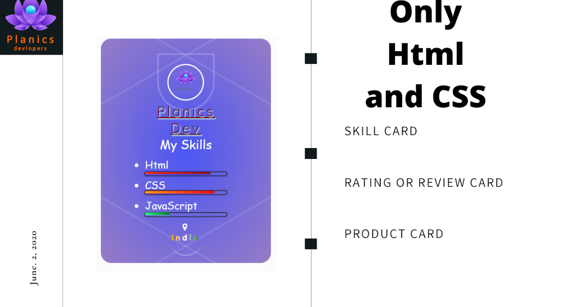 design skill card using html and css - Planics Devloper