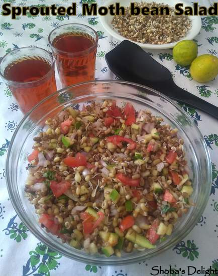 Shoba's Delight: Sprouted Matki or Moth Beans Salad