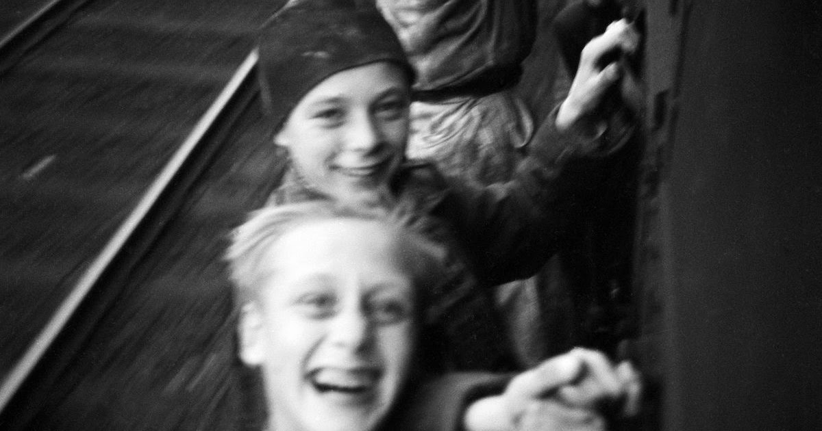 Photographs of Excited Dutch Boys Hanging on a Moving Train After the ...