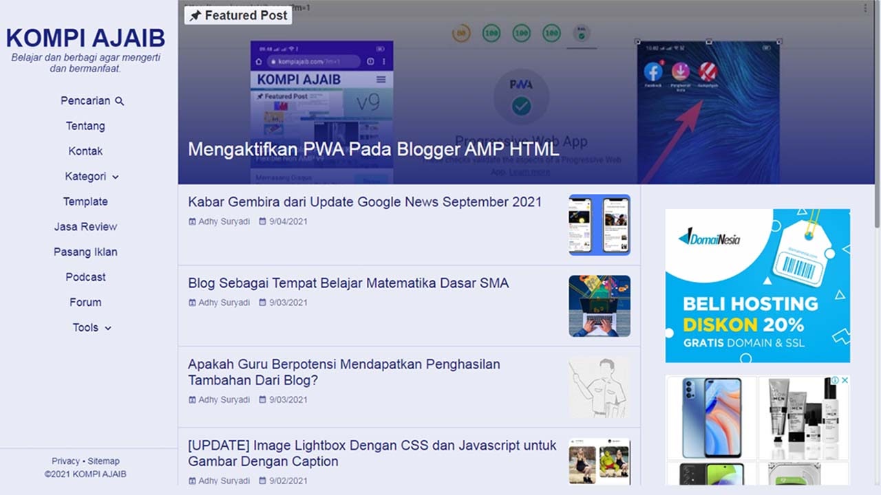 Premium Template Kompi Ajaib Full AMP 2021