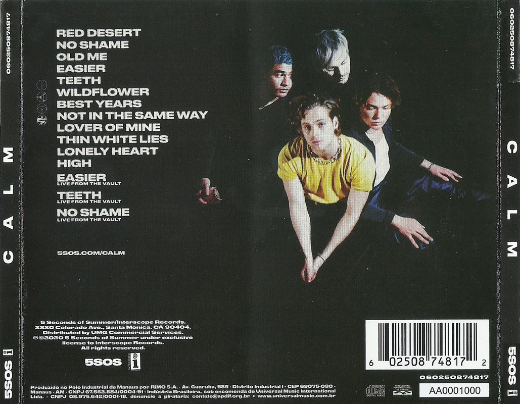 Encarte: 5 Seconds Of Summer - CALM (Deluxe Edition) - Encartes Pop