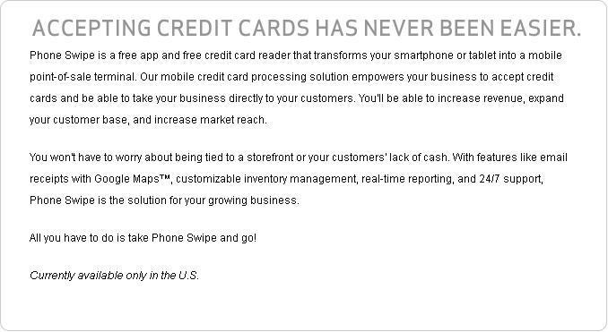 Phone Swipe| free credit card reader| mobile payment processing
