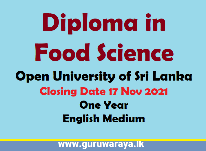 Diploma in Food Science - Teacher