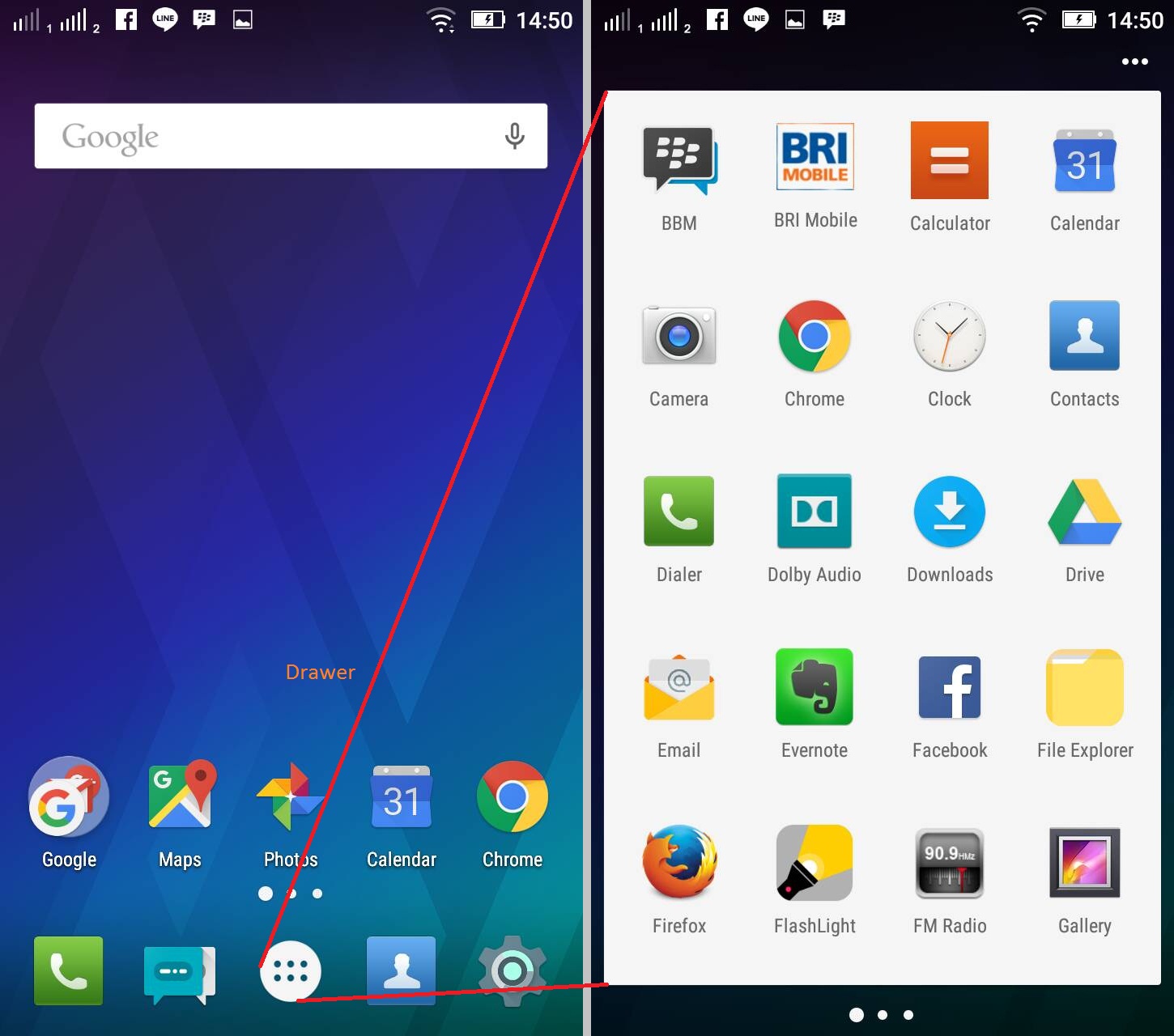 Apa Itu Drawer, Dock, Widget, Status Bar Pada Perangkat Android - Soscilla