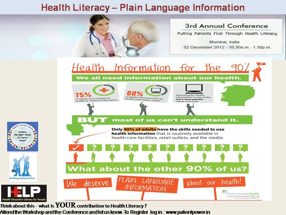 PATIENTS FIRST: Health Literacy - Plain Language Information