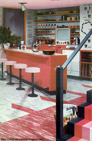 DIY House Decorating from 1958 | The Doll Coloring Book