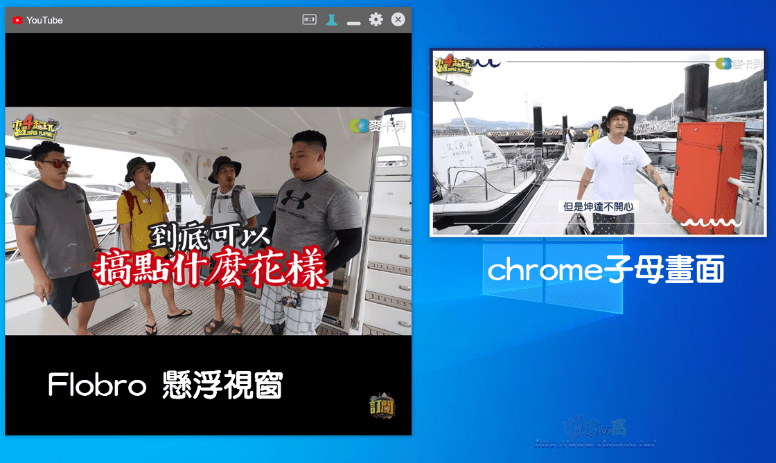 Flobro 用懸浮瀏覽器視窗開啟網頁，看影片、查資料都能維持置頂顯示(Chrome)